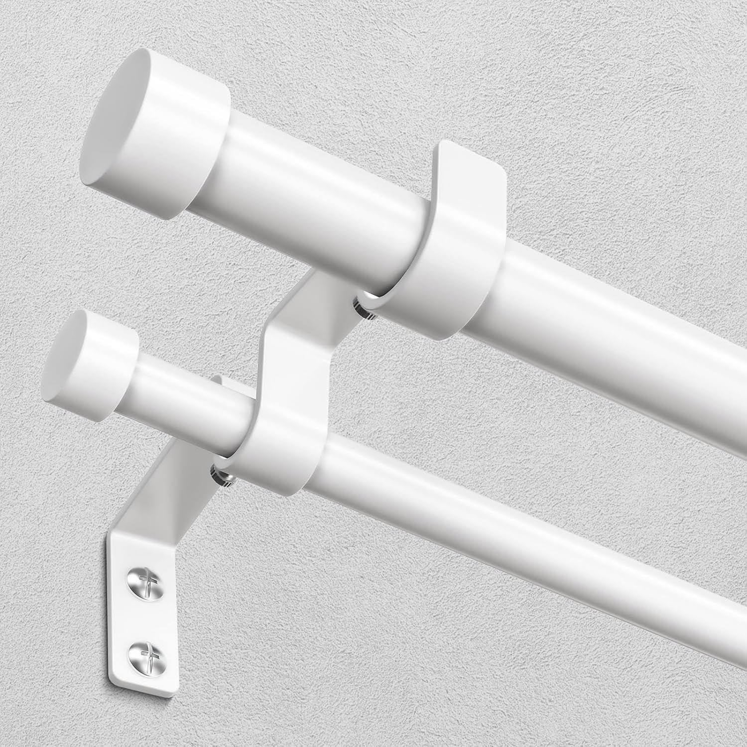 White Double Curtain Rod