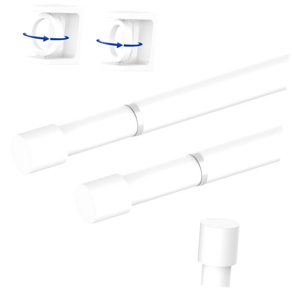 Fuliko White Tension Rod 2 Pack, 18 to 36 Inch Tension Rods 24 to 36 ...