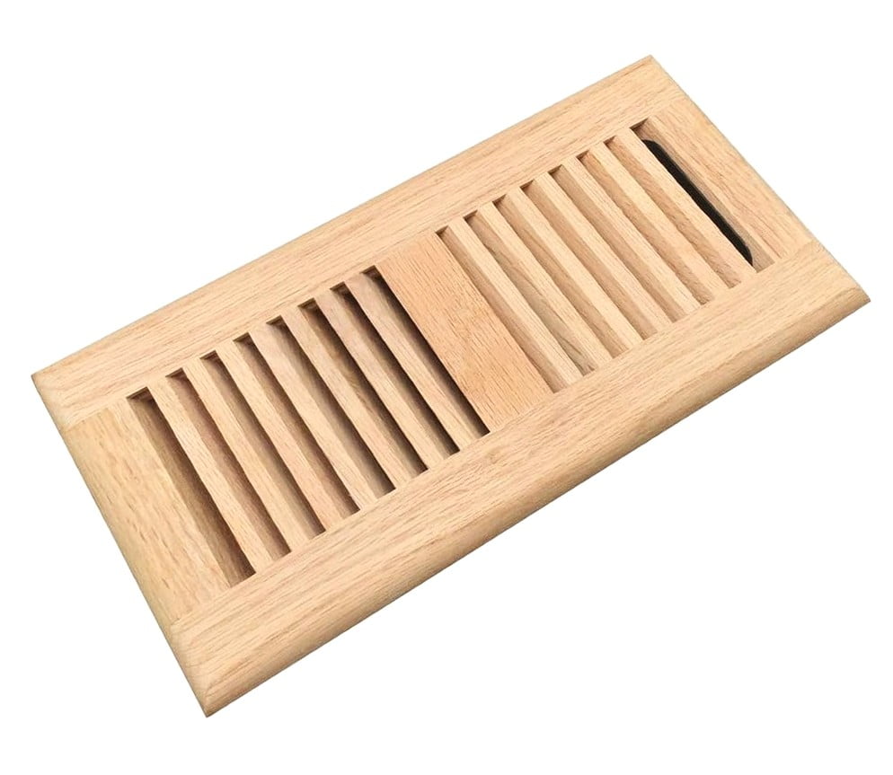 Fuliko White Wood Floor Register, Drop in Vent Cover with Damper, 2-1/4 ...