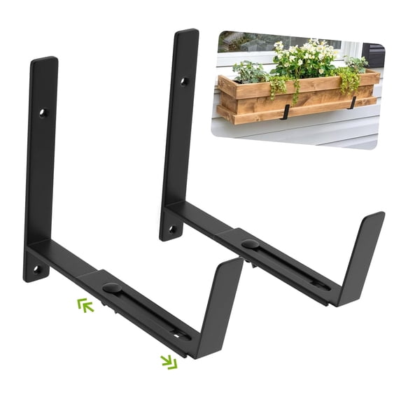 Fuliko Window Box Brackets, 6 to 12 inch Window Box Brackets, Wall ...