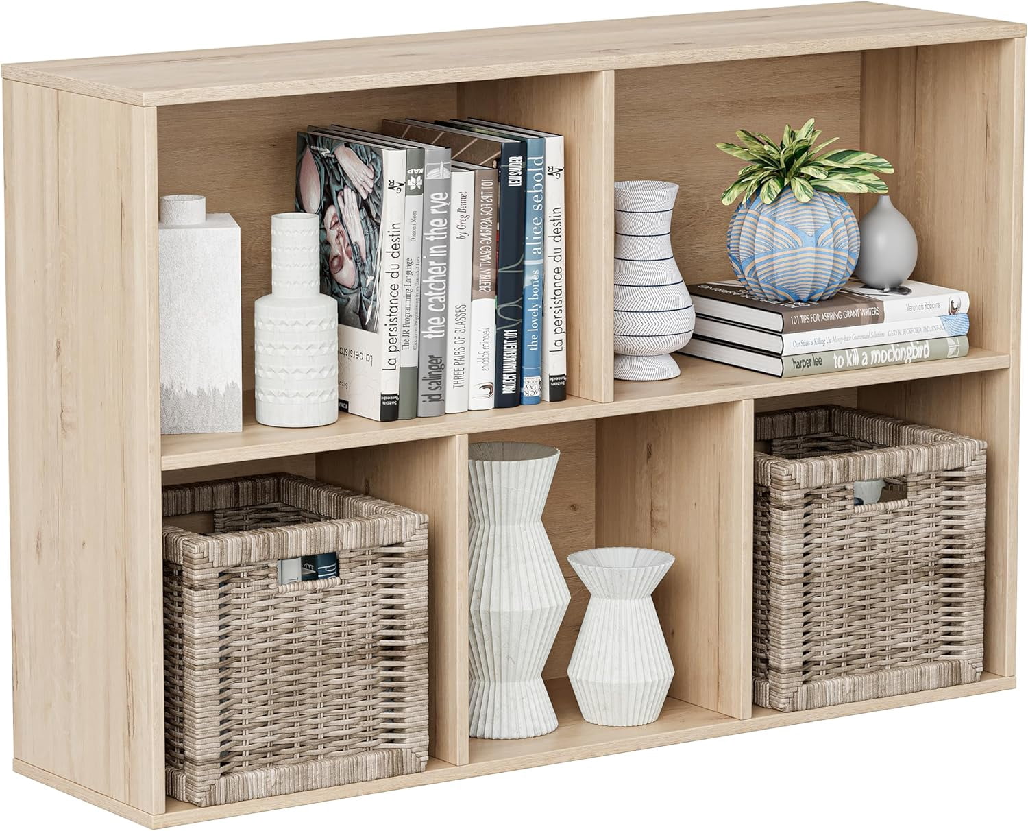 Fuliko Wooden Cube Storage Organizer with Closed Back Panel, 11in Cube ...