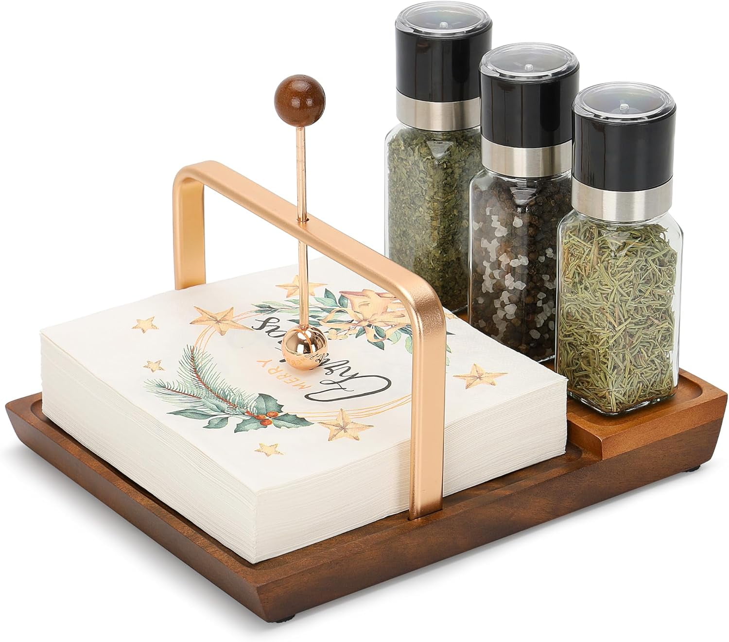Fuliko Wooden Holder for Tables, Dinner Serviette Holder for Square ...