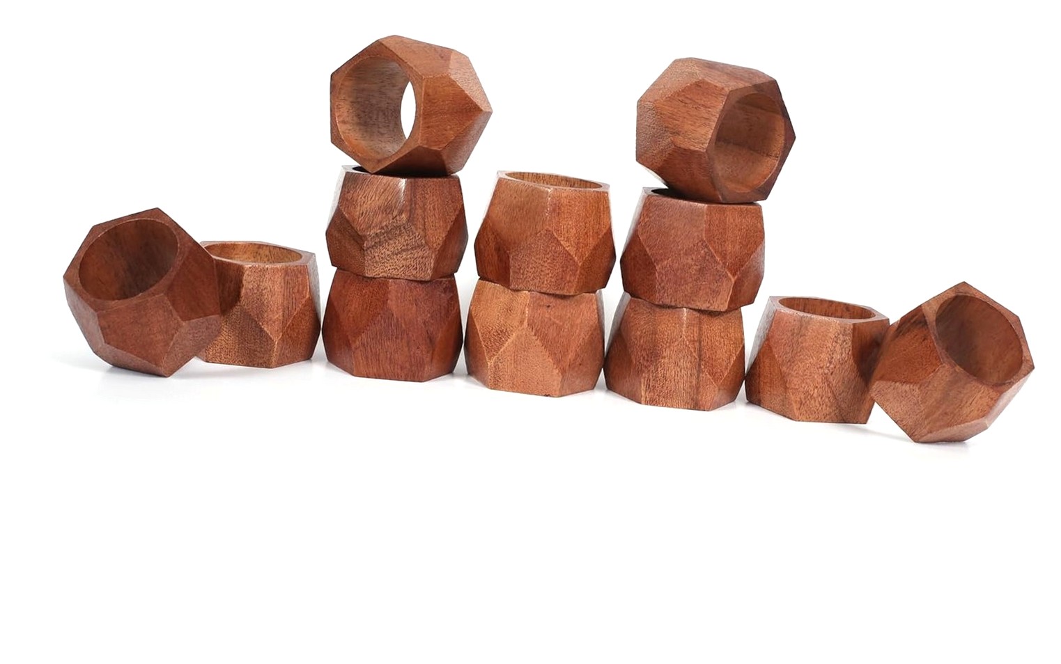 Fuliko Wooden Set of 12 Serviette Holders for Party, Decoration, Dining ...