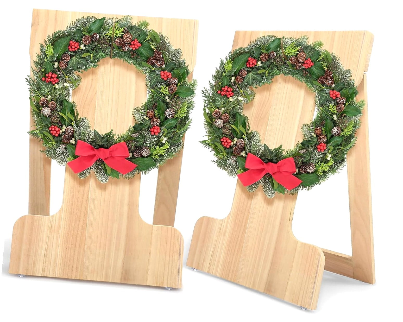 Fuliko Wreath Easel for Wreaths Making Christmas Wooden Wreath Stand ...