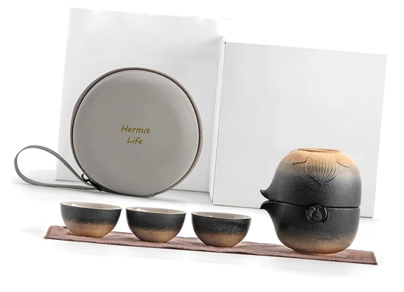 Fuliko Zen Design Travel Teapot, Ceramic Tea Set, 1 Pot, 1 Fairness Cup ...