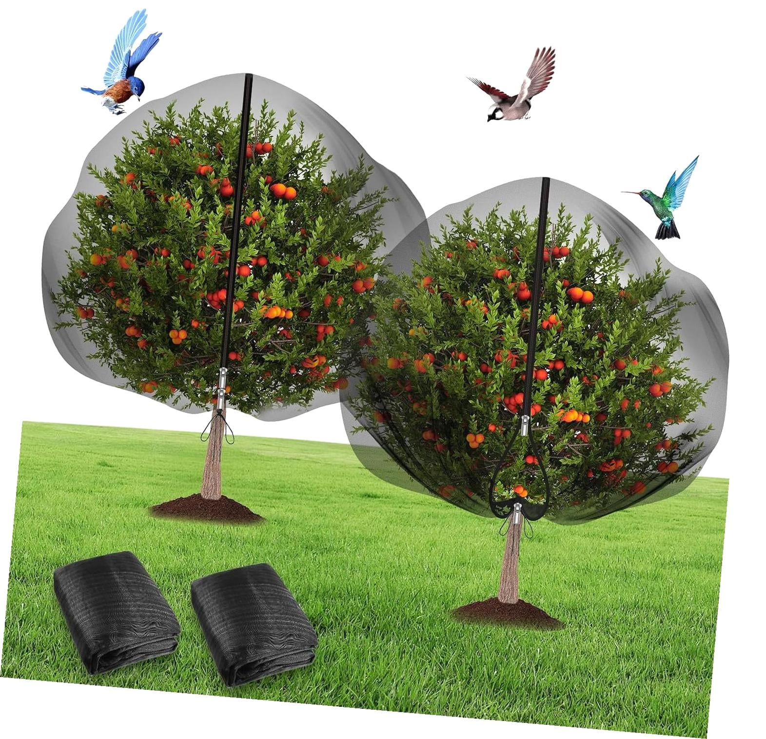 Fuliko Zippered Fruit Tree Net Cover with Drawstring, Large Garden Bird ...