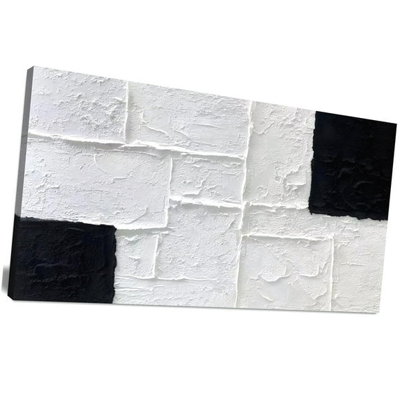 Fuliko and White Textured Wall Room Rectangle Painting Large Artwork ...