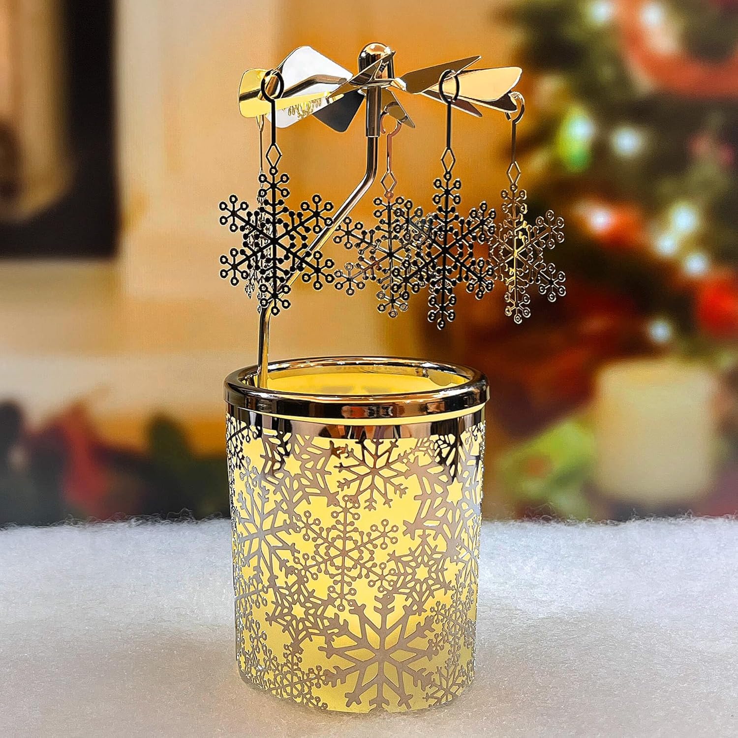 Fuliko iLaJao Tea Light Carousel Holders Spinning Holders Christmas ...