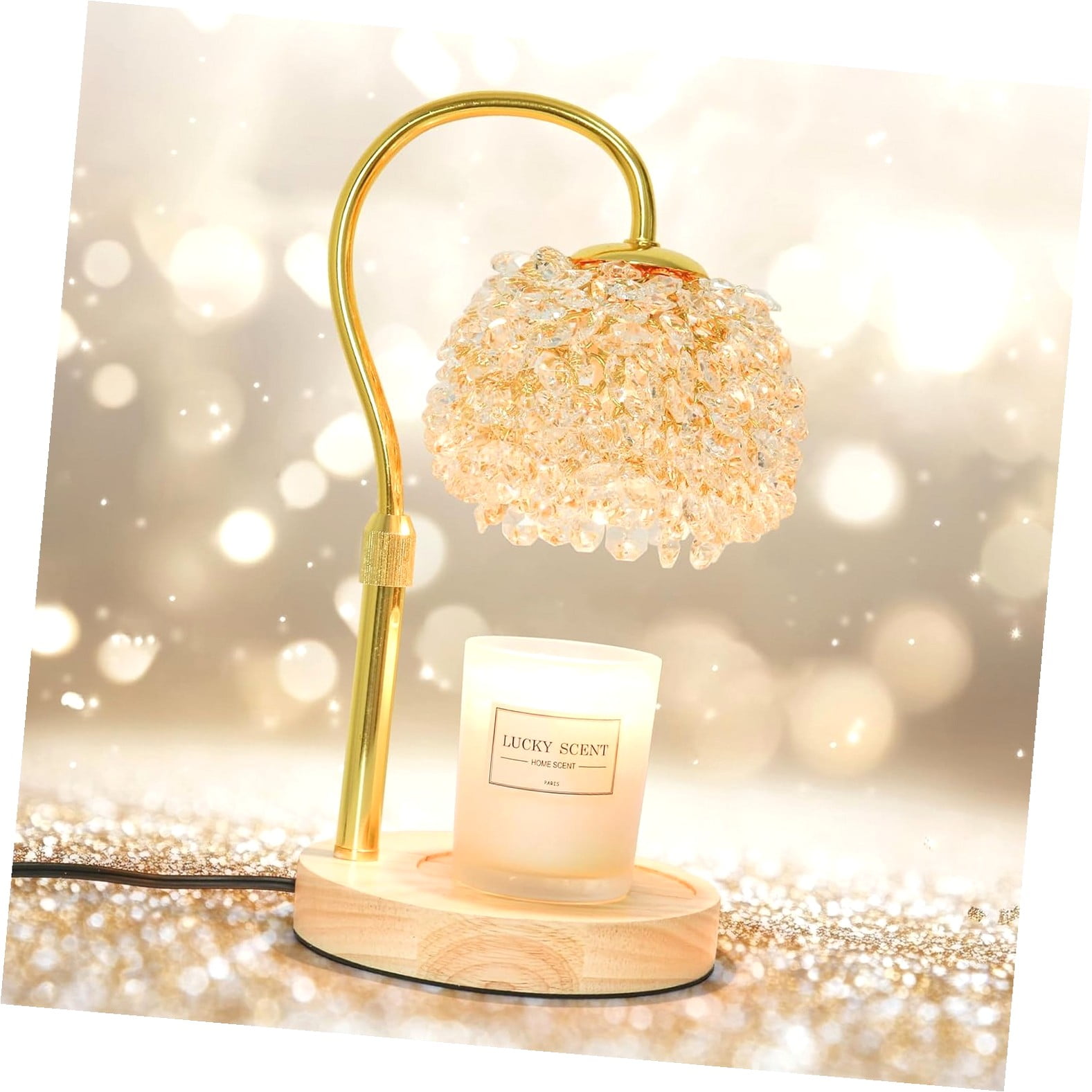 Fuliko with Timer, Dimmable Lamp Warmer with 312 K9 Crystals Height ...