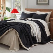 Heba Queen Size 7-Piece Comforter Set Red & Black Bed in a Bag Over ...