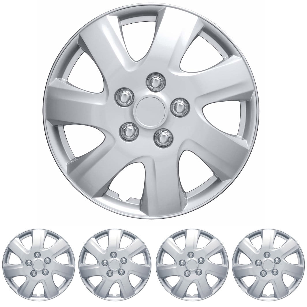 (Full 4-Pack) Premium Automotive Hubcaps, BDK 16" Wheel Rim Cover Hub ...