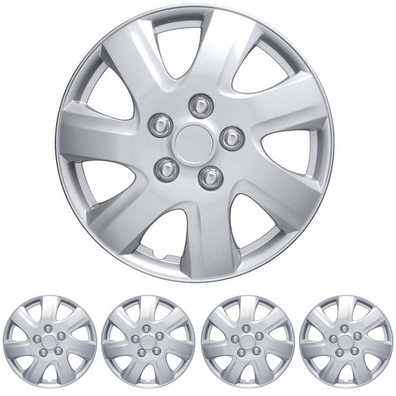 (Full 4-Pack) Premium Automotive Hubcaps, BDK 16" Wheel Rim Cover Hub ...