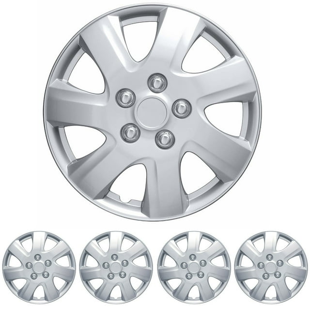 (Full 4-Pack) Premium Automotive Hubcaps, BDK 16" Wheel Rim Cover Hub ...