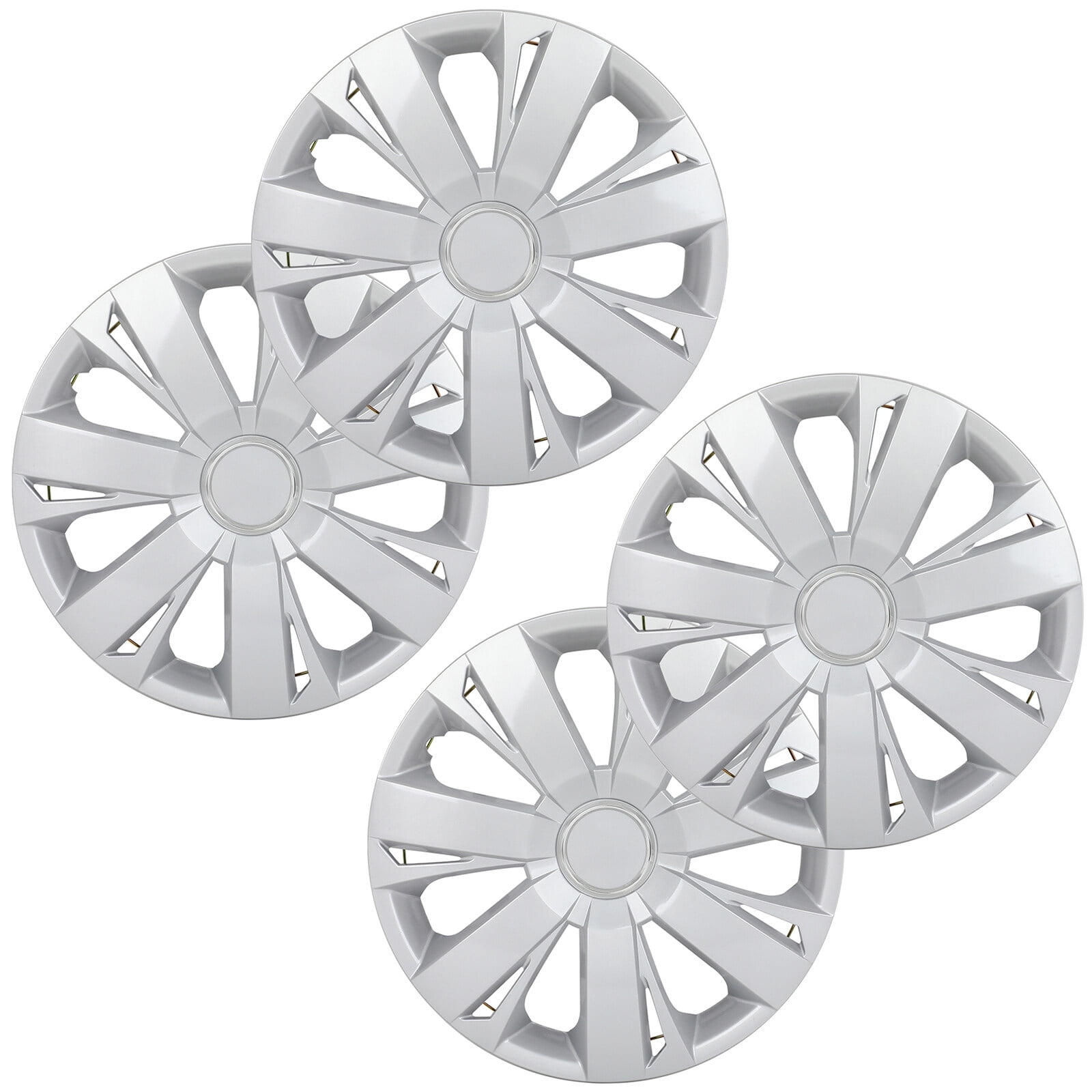 Full 4PCS Hub Cap ABS Plastic Silver 15" Rim Wheel Skin Cover Caps ...