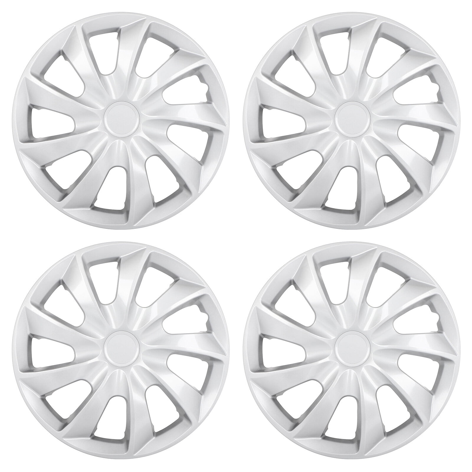 Full 4PCS Hub Cap ABS Silver 17" Rim Wheel Skin Cover Caps Covers ...
