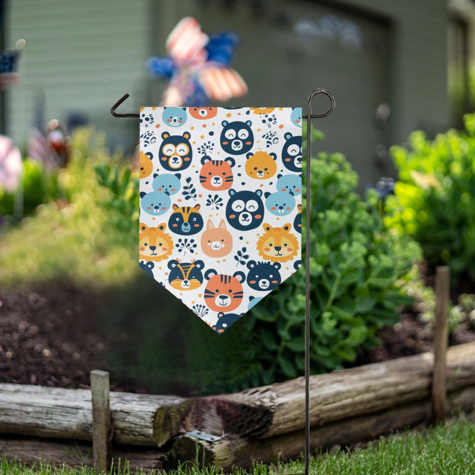 Full Animals Leaves Garden Flag 18" x 12.5" Double Sided Yard Lawn ...