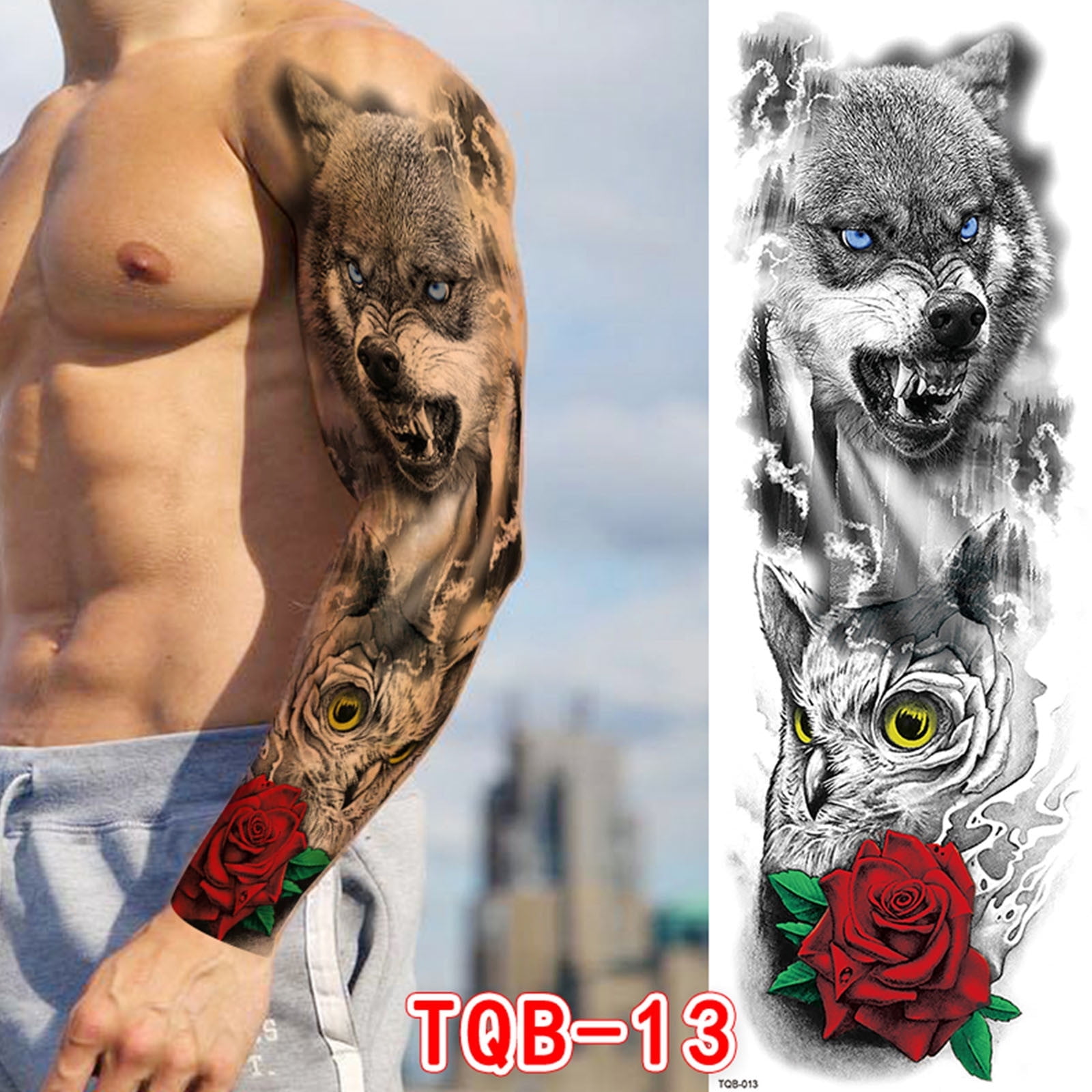 Full-Arm Waterproof Tattoo Sticker Arm Sticker Tqb-13 - Men Arm Tattoo ...