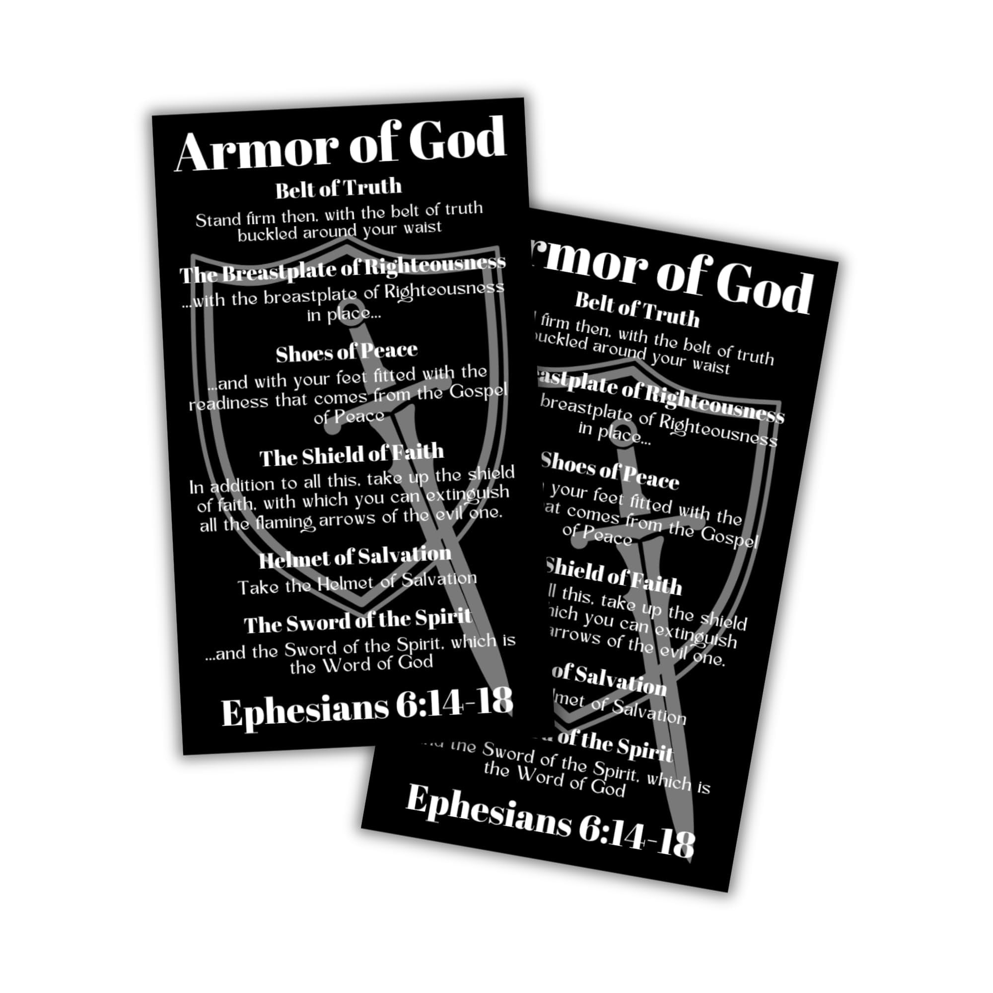 Full Armour of God Bible Verse Wallet Cards 30pk 3.5x2 Pocket Kids Hand ...