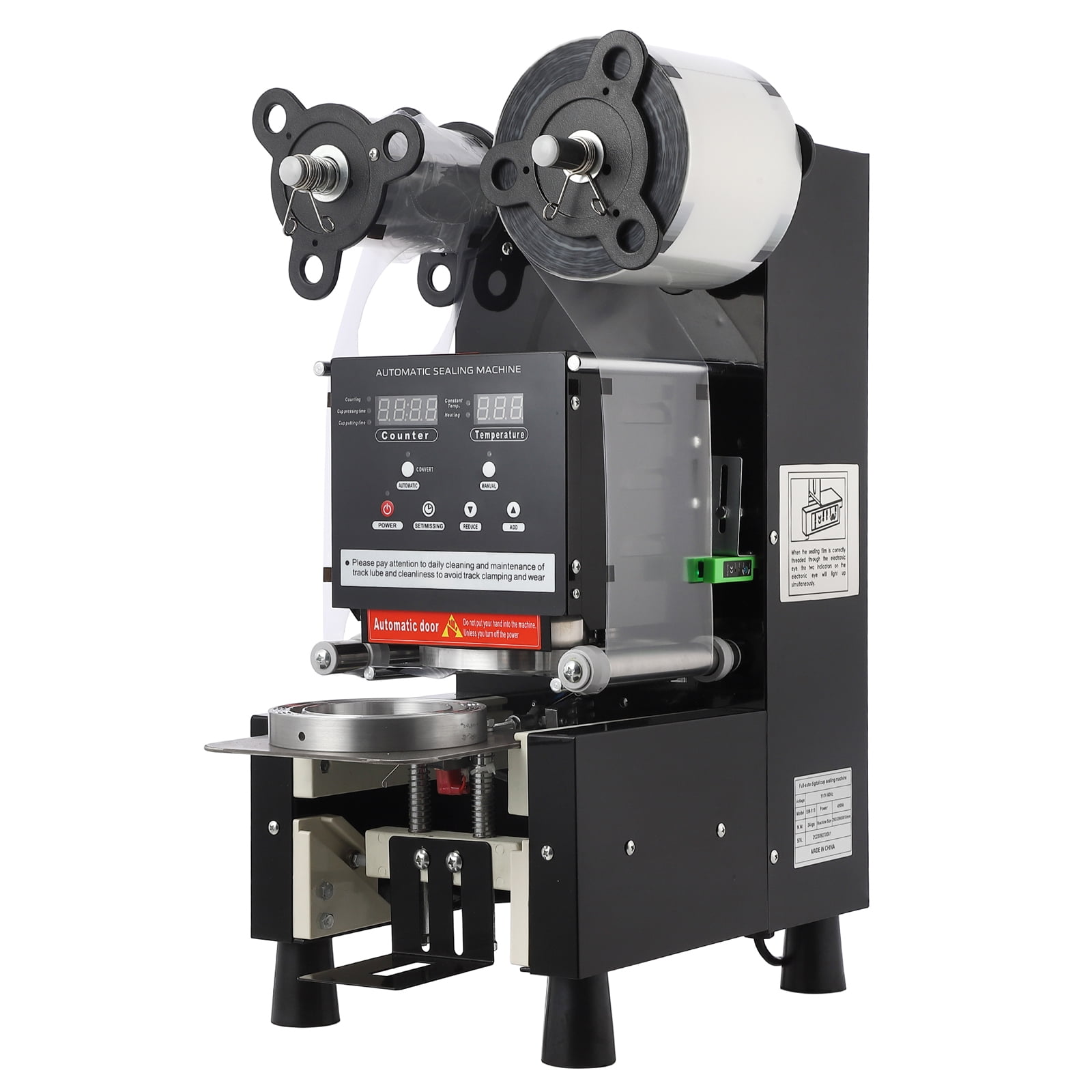 Full Automatic Cup Sealer Machine 500-650 Cups/H 90/95mm Commercial ...