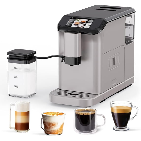 Full Automatic Espresso Machine with Built-In Grinder & Milk Frother ...