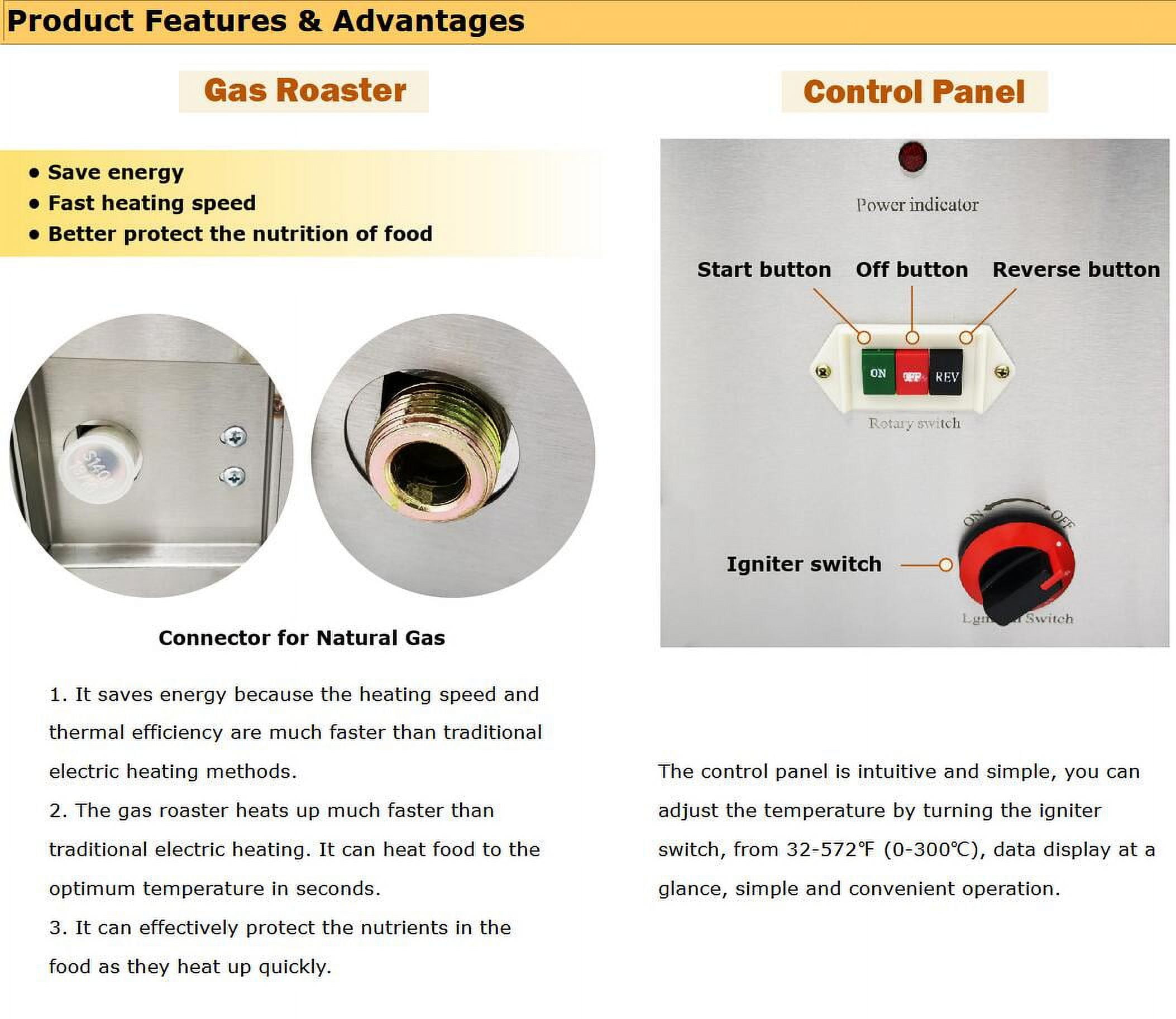 Full-Automatic Gas Type Stainless Steel Coffee Roaster Nuts Bean ...