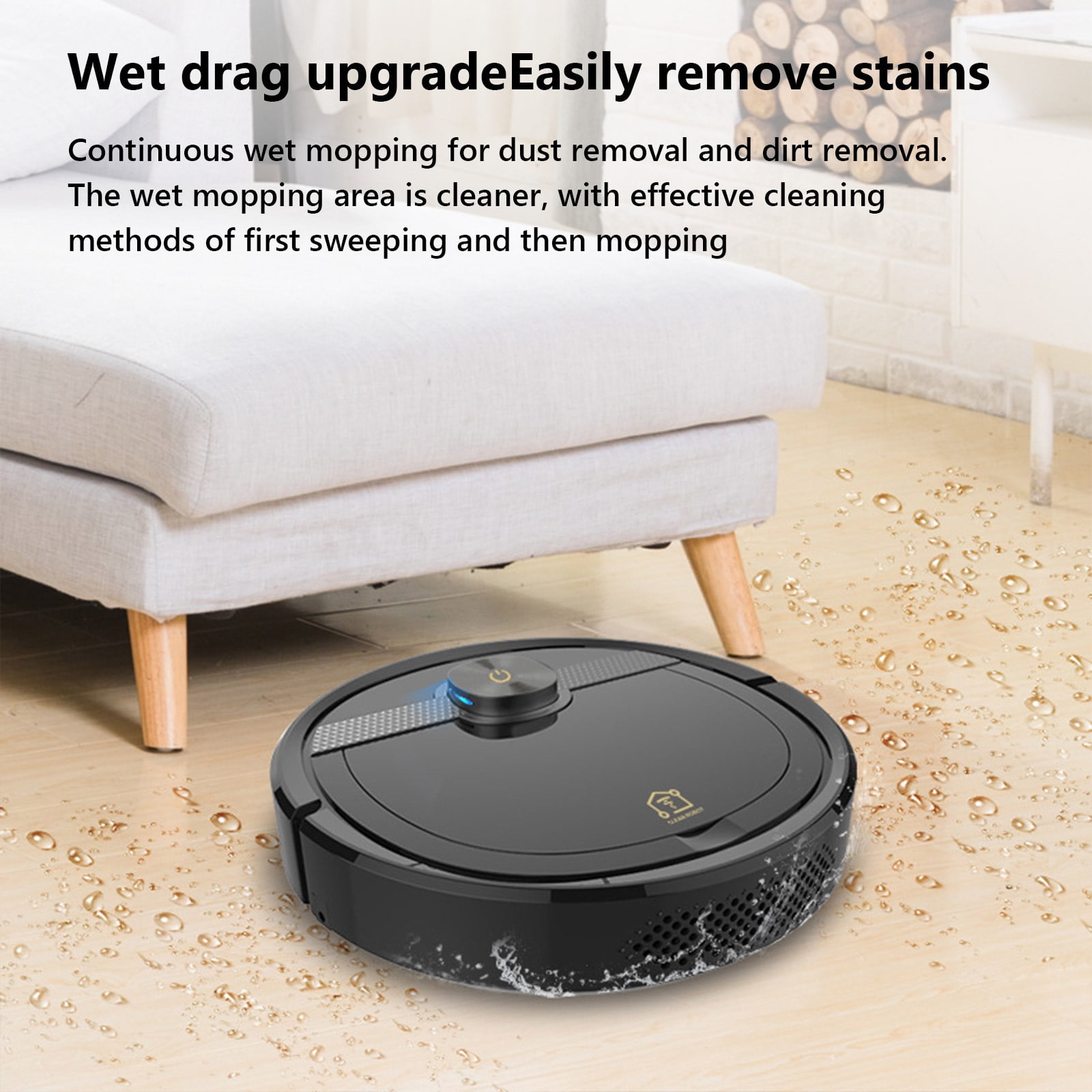 Full-Automatic Robot Vacuum Cleaner with 12000Pa Suction Power - 90min ...