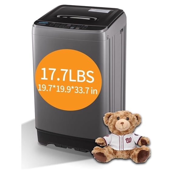 Full-Automatic Washing Machine 17.7 lbs Small Compact Portable 10 Wash ...