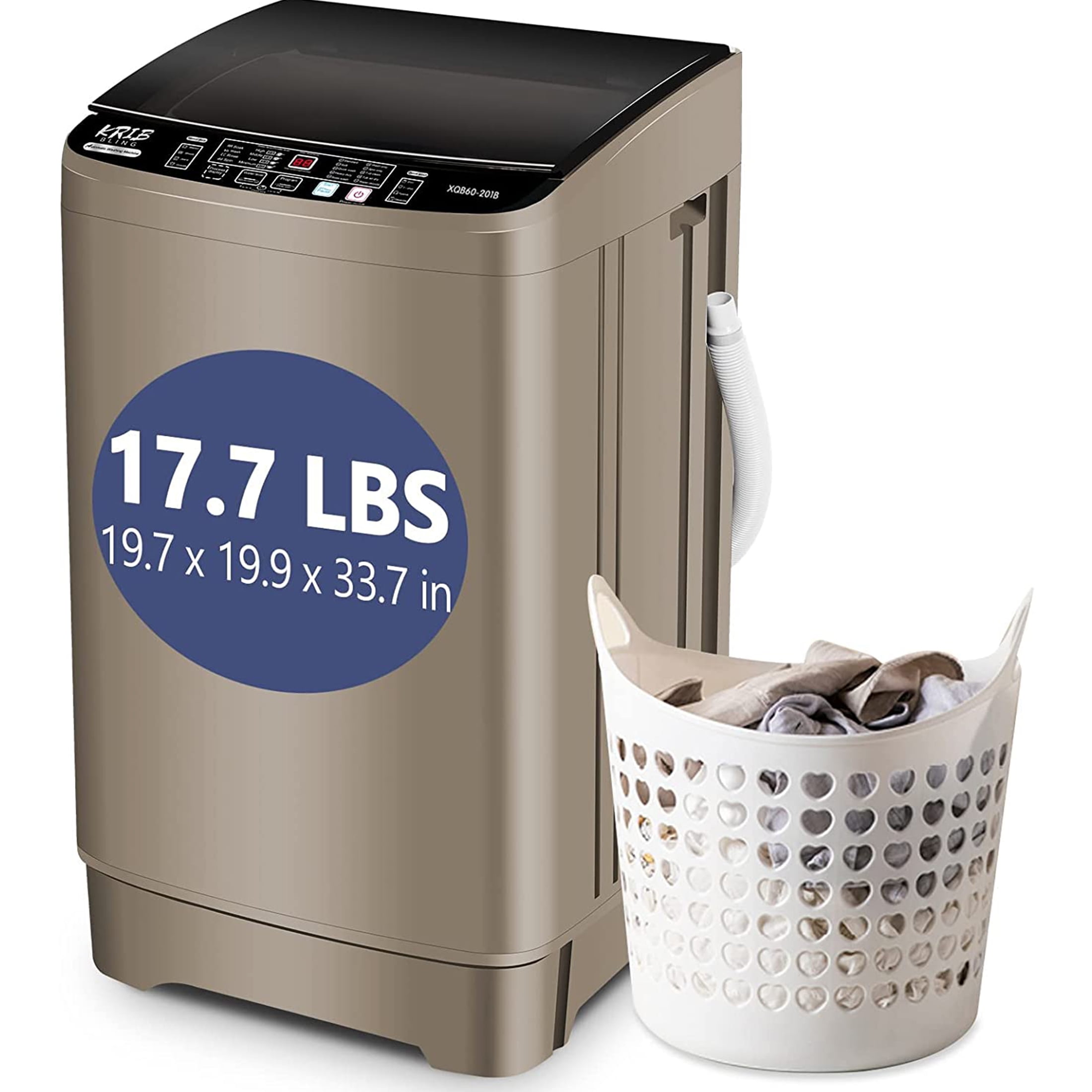 Full-Automatic Washing Machine, Portable Laundry Washer, Compact 17.7 ...