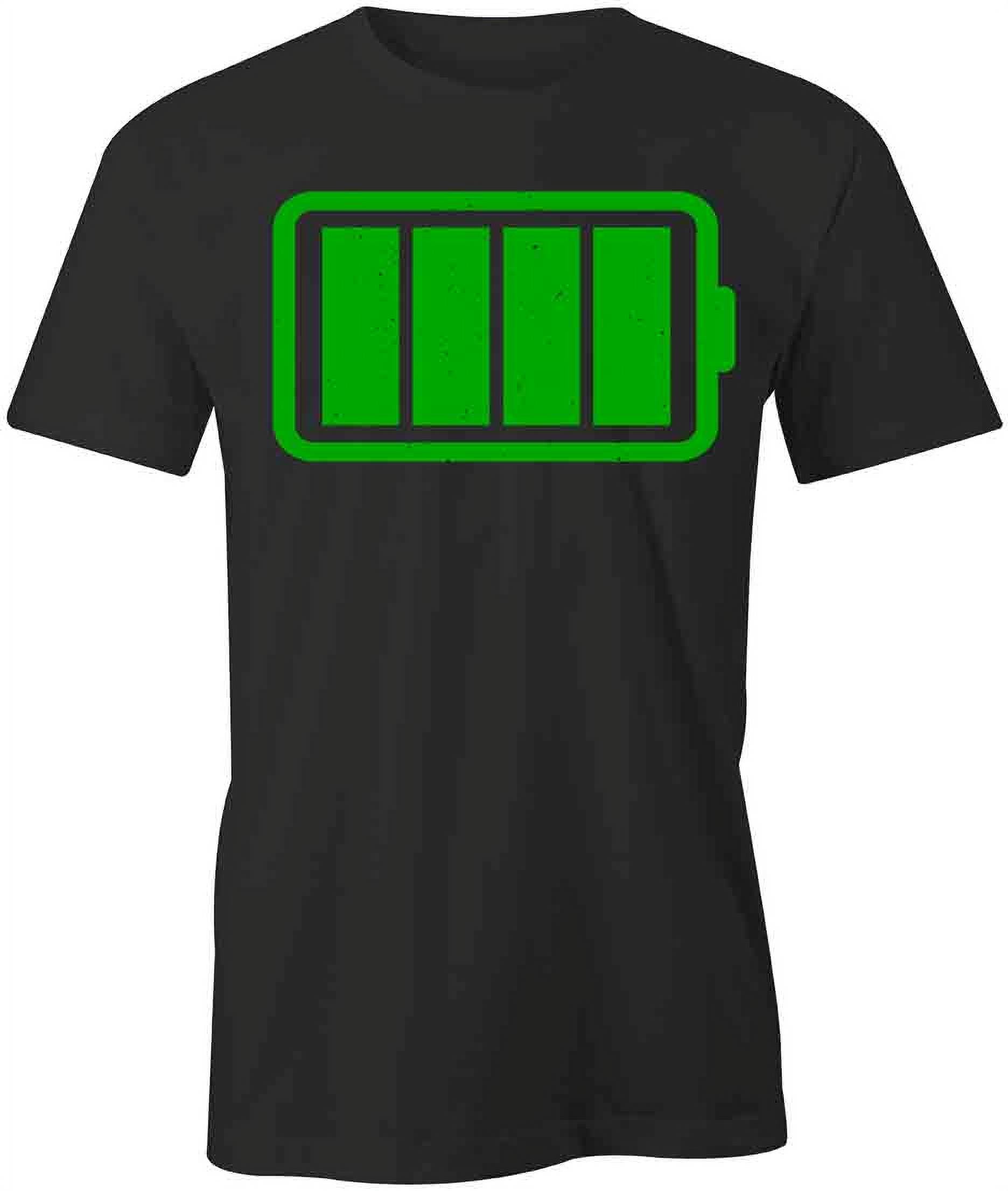 Full Battery T-Shirt | Cool Art Black Tee Gift - Walmart.com