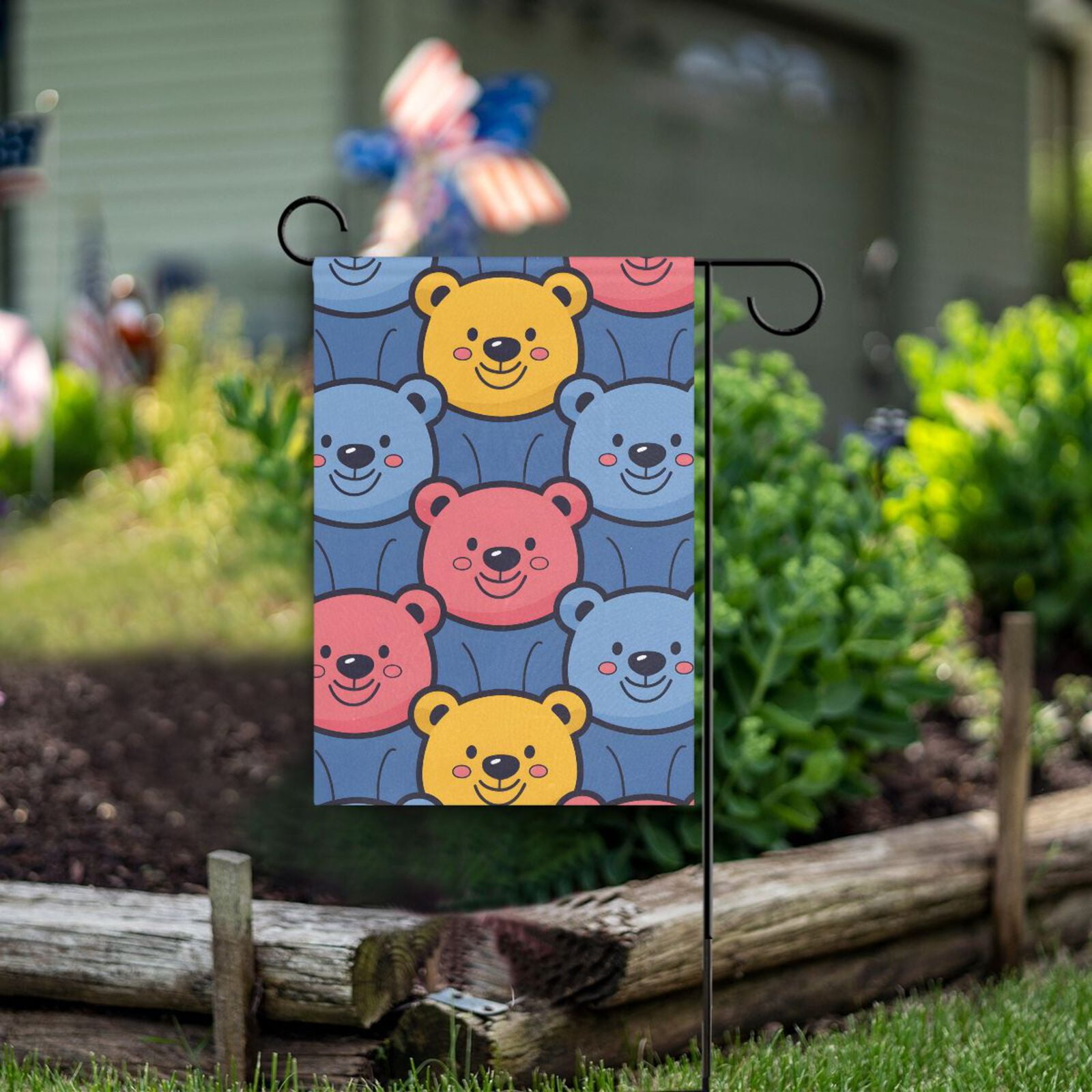 Full Bears Garden Flag Double Sided Outdoor Banners for Courtyard ...