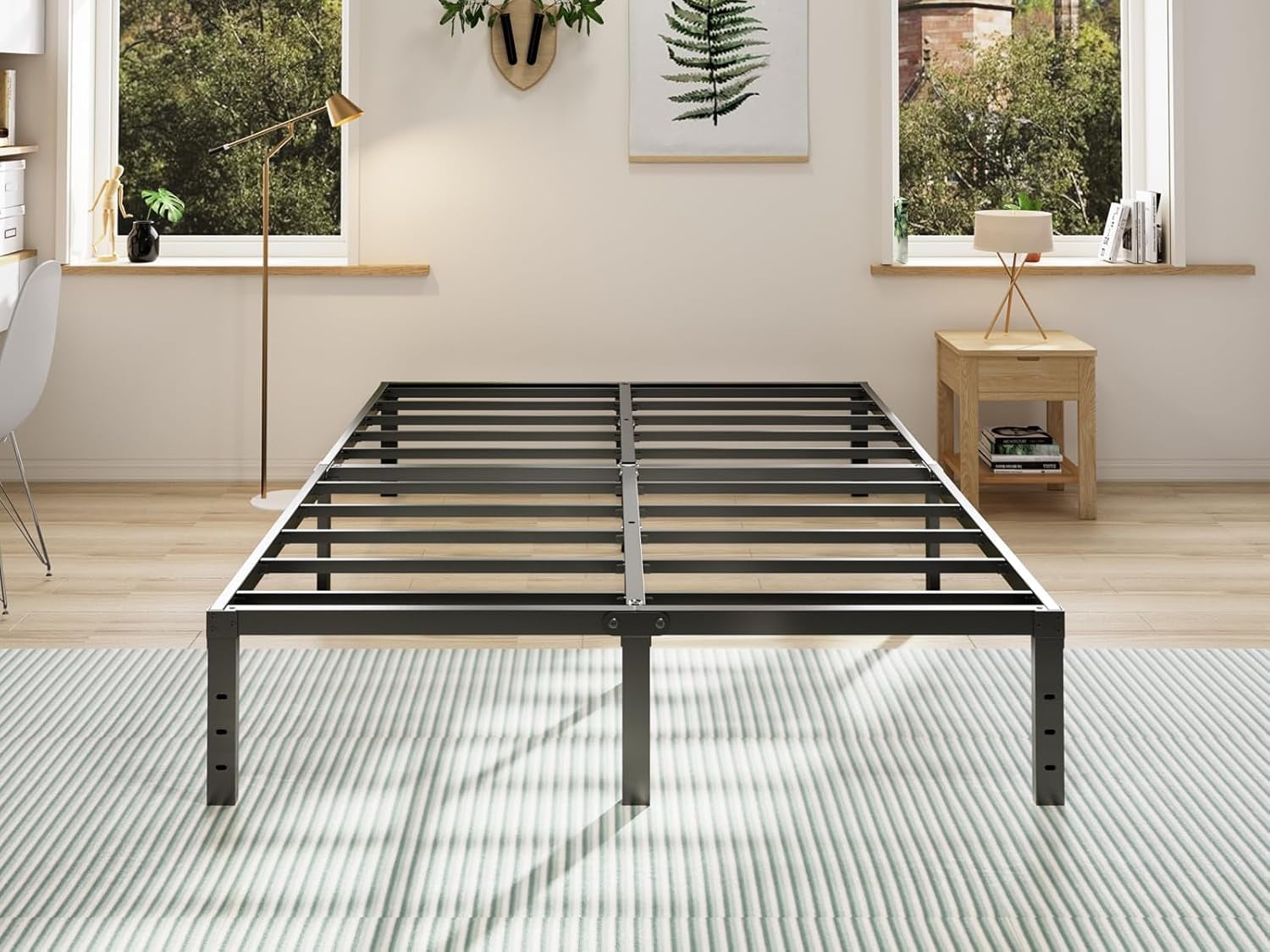 Full Bed Frame Metal, 14 inch Tall Metal Platform Bed Frame Full Size ...