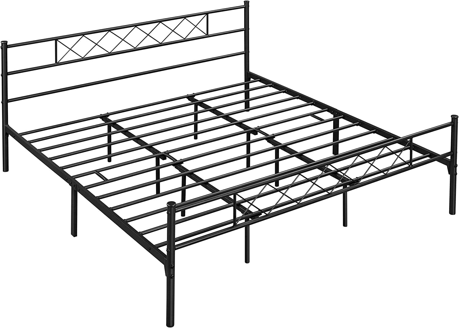 Full Bed Frame Metal Bed Platform with Headboard and Footboard Mattress ...