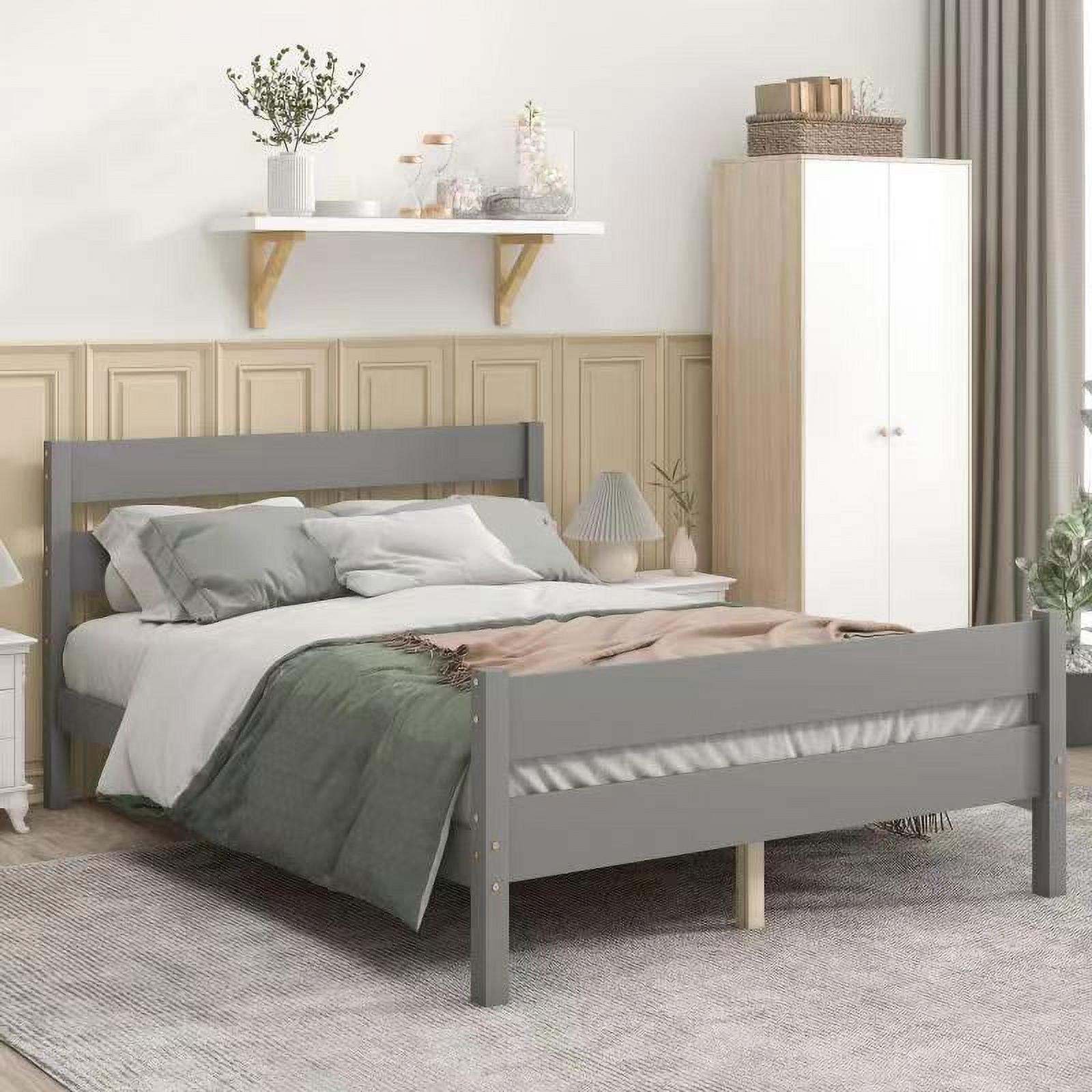Full Bed Frame with Headboard and Footboard, Full Size Platform Bed ...