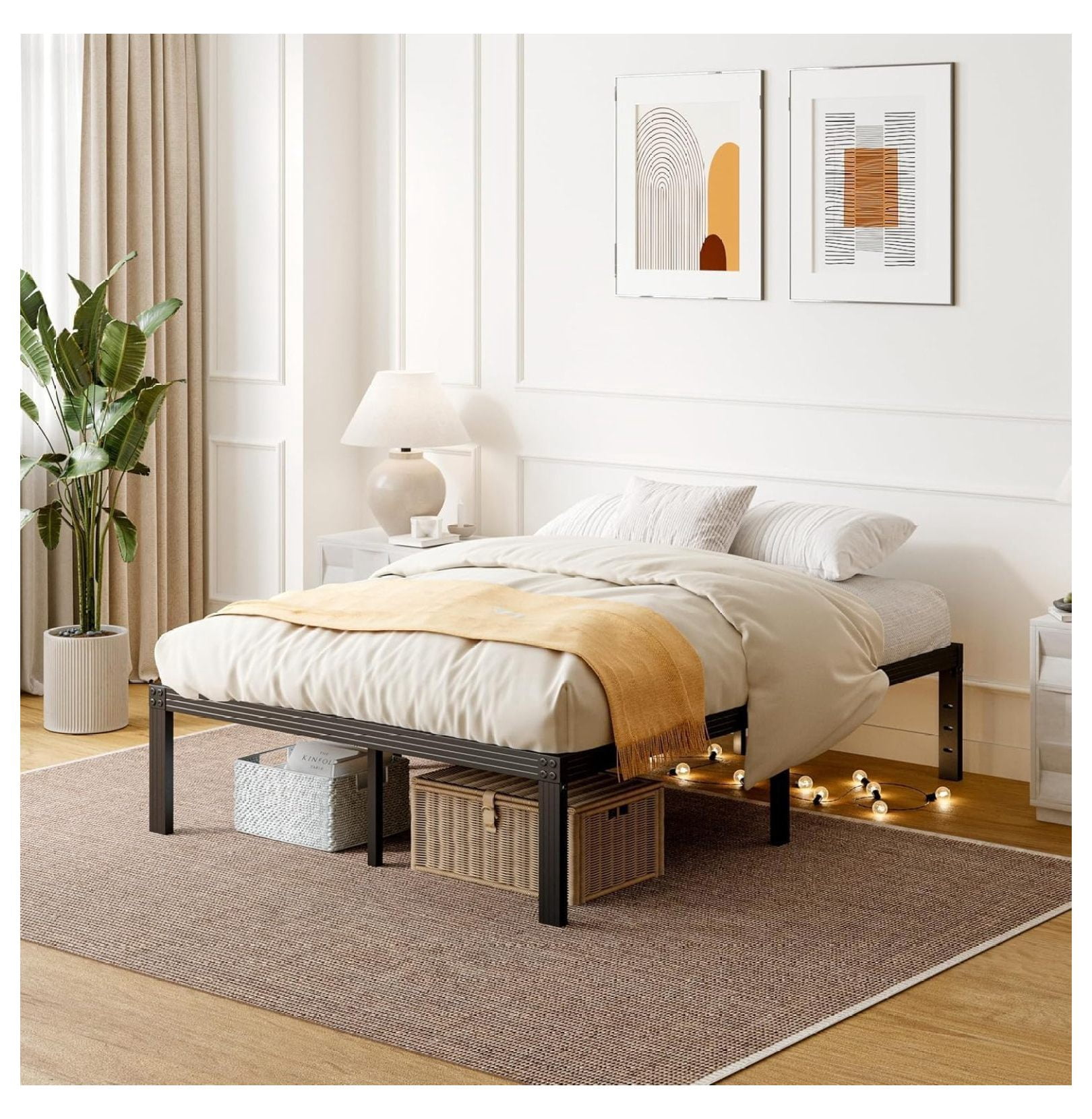 Full Bed Frames, 12 Inches Platform Bed Frame, 3500lbs Heavy Duty Steel ...