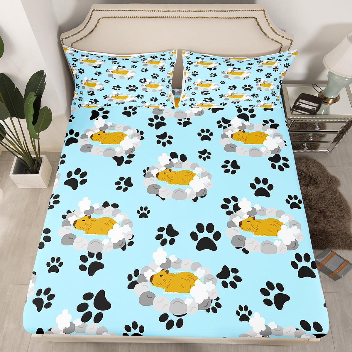 Full Bed Sheets Capybara Sheets for Boys Kids Cartoon Capybara Fitted ...
