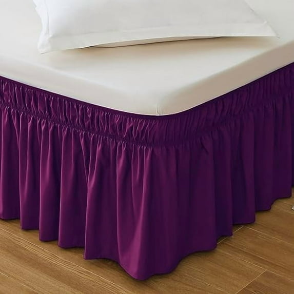 Full Bed Skirt, Wrap Around Ruffle Bed Skit for Full Beds with 24 inch ...