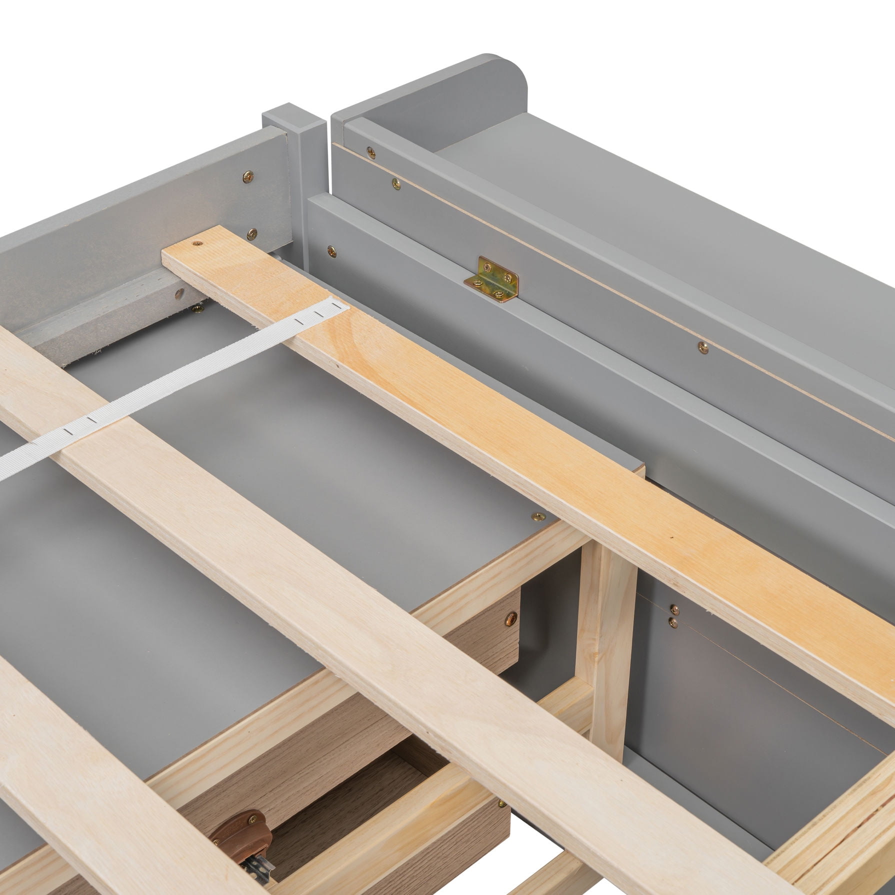 Full Bed in Grey | Premium Pine Bed Frame for Sturdiness | Under - bed ...