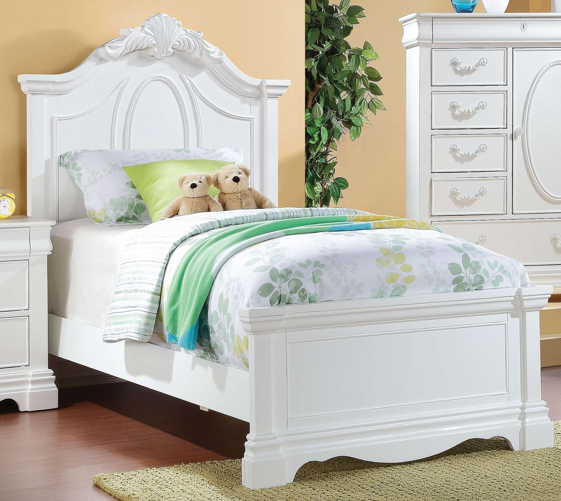 Full Bed with Arched Crown Oval Rope Molding HB and Low Profile ...