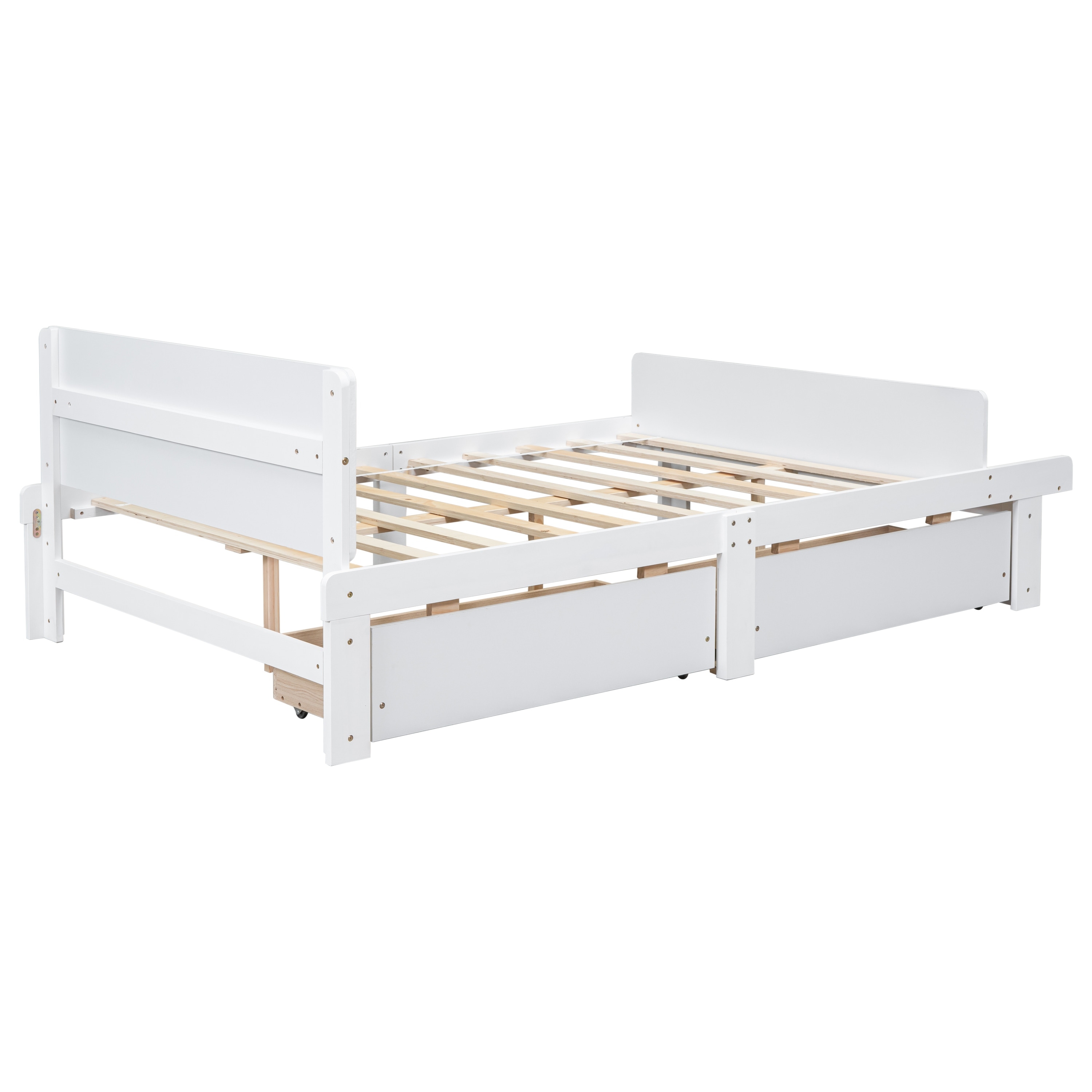 Full Bed with Footboard Bench,2 drawers White - Walmart.com