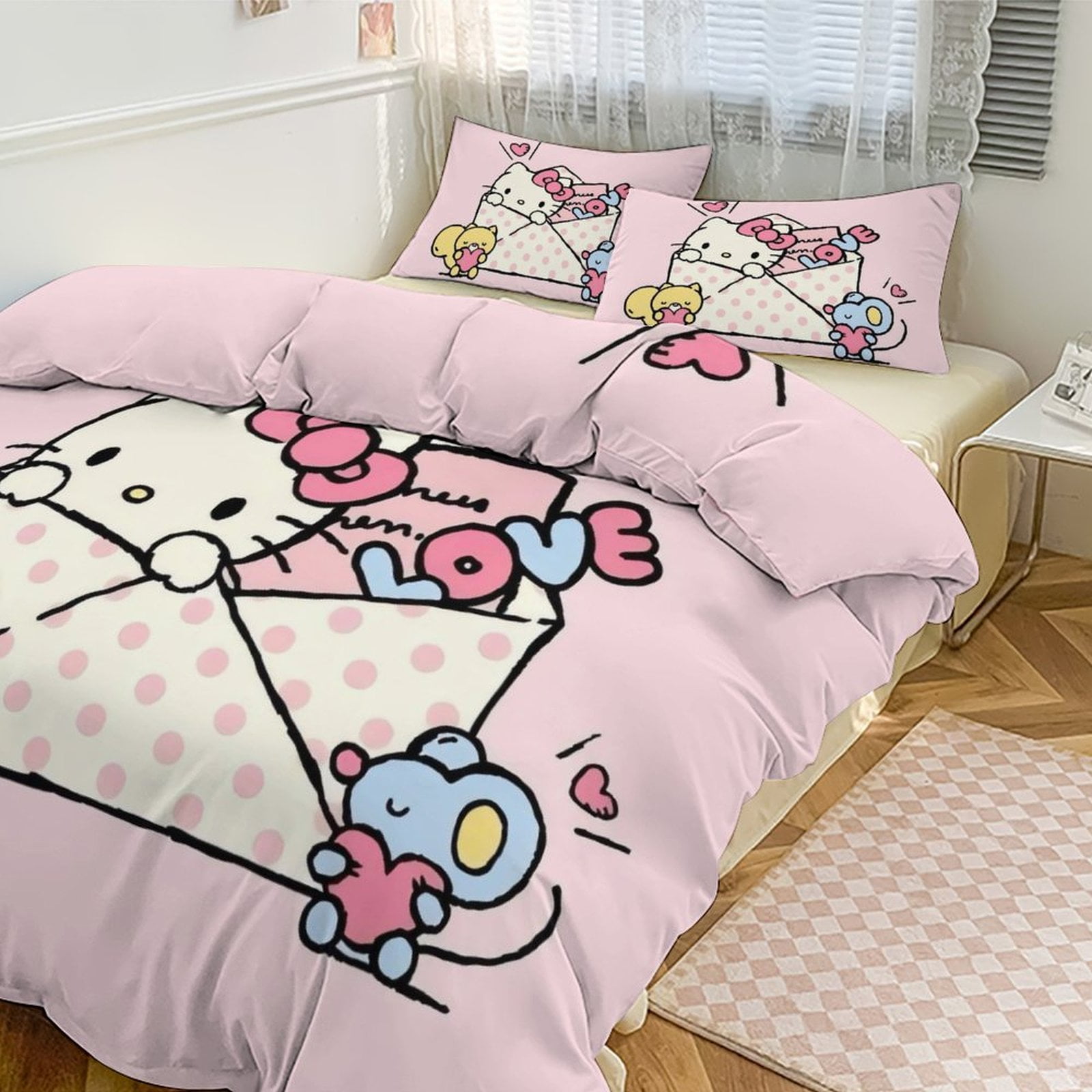 Full Bedding Sets for Girls Cute Hello Kitty Bedding Set for Kids Hello ...