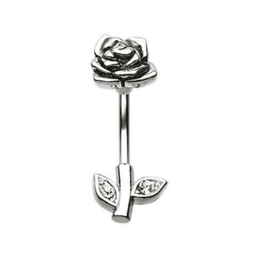 Full Blossom Rose Belly Button Ring - Walmart.com