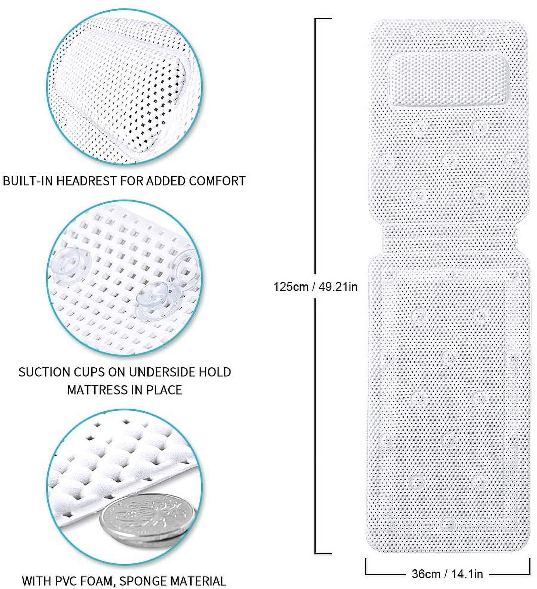 Full Body Bath Pillow Mat, Non-Slip Spa Bathtub Mat Mattress Pad with ...