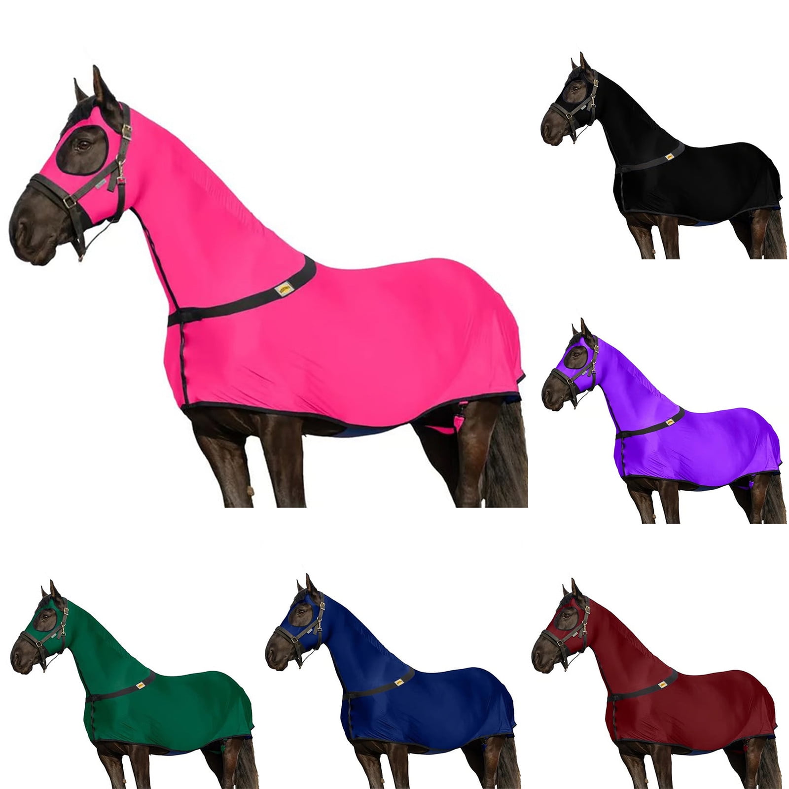 Full-Body Elastic Horse Cover: 4-Way Stretch Breathable, Multi-Color ...