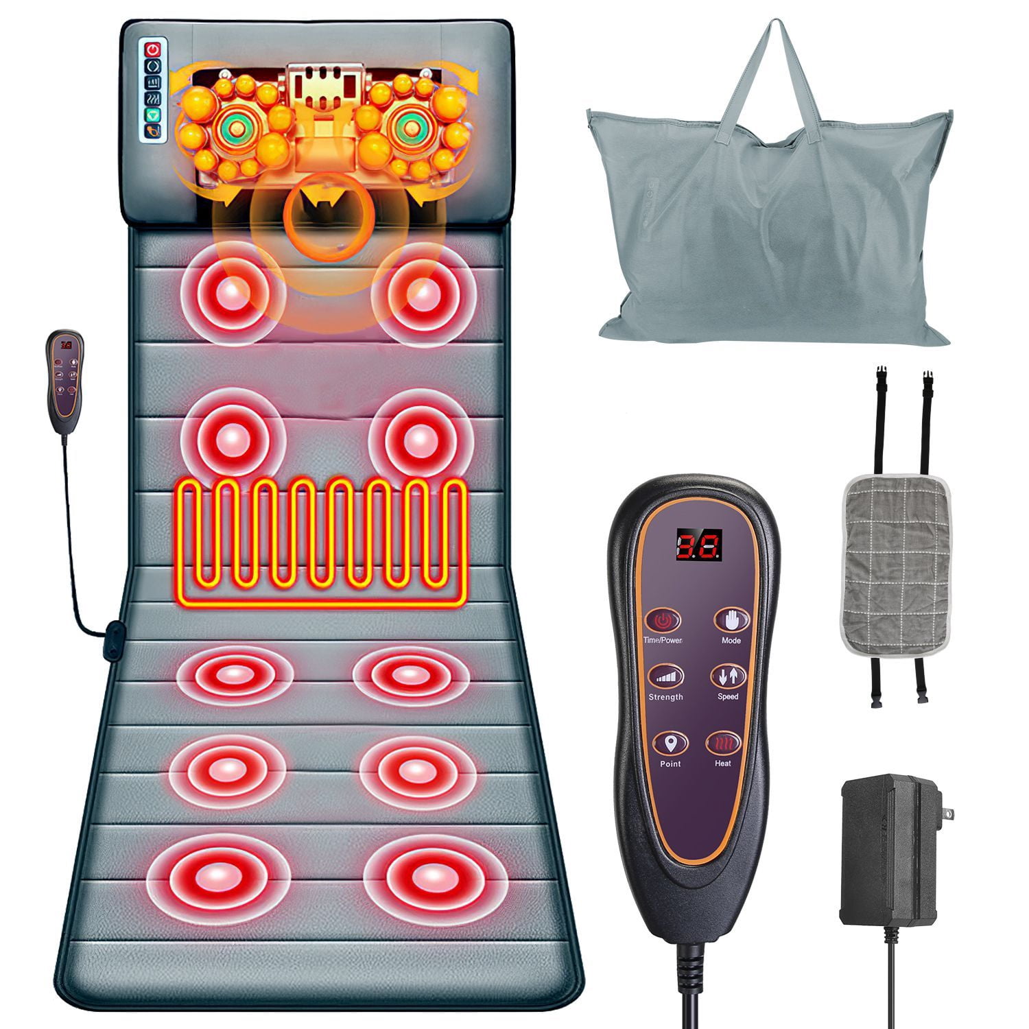 Full Body Electric Massage Mat with Heat Vibration Massage Pad Cushion ...