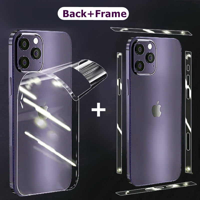 Full Body Hydrogel Film For iPhone 15 14 11 12 13 Pro Max Frame Front ...