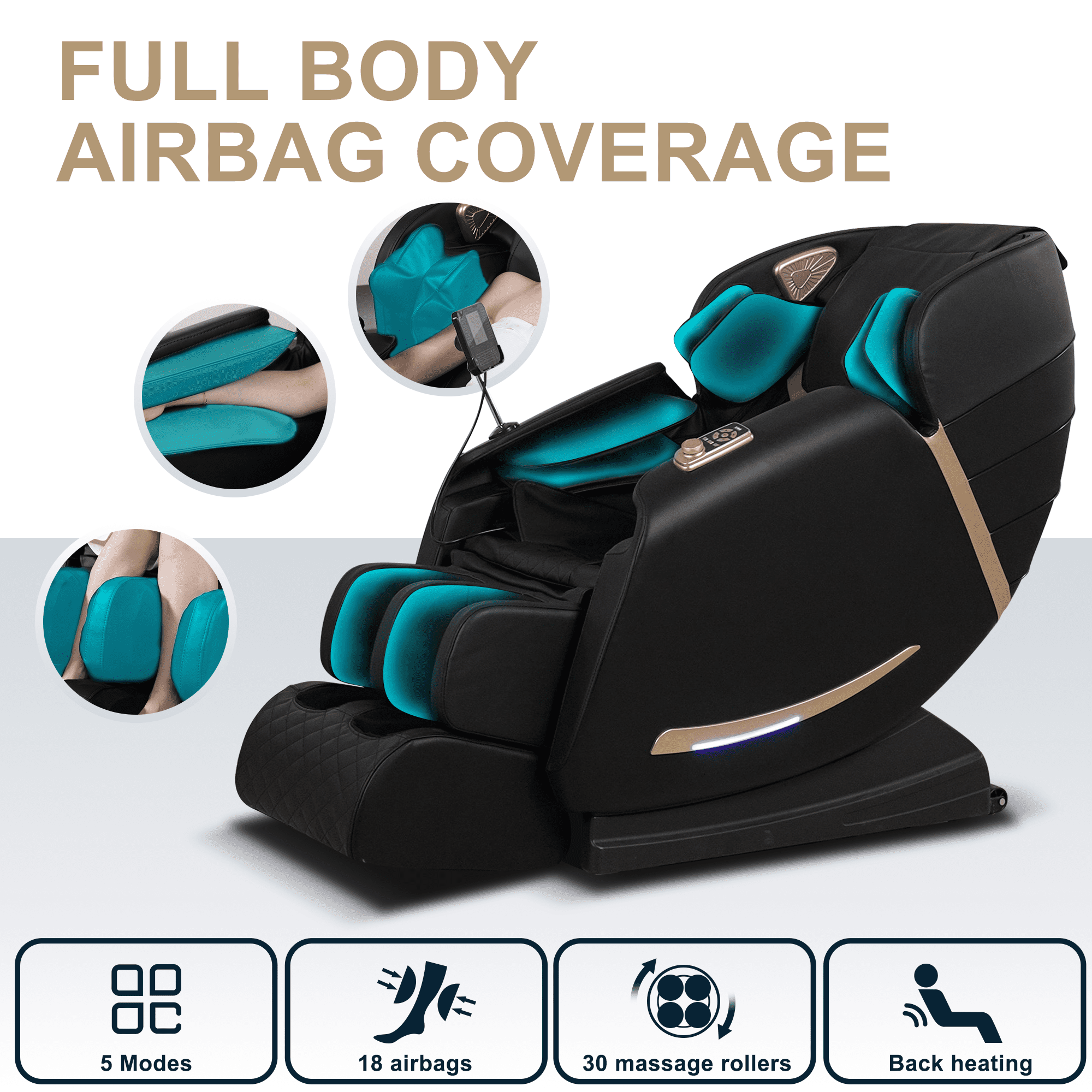 Full Body Massage Chair With Zero Gravity Recliner,with two control ...
