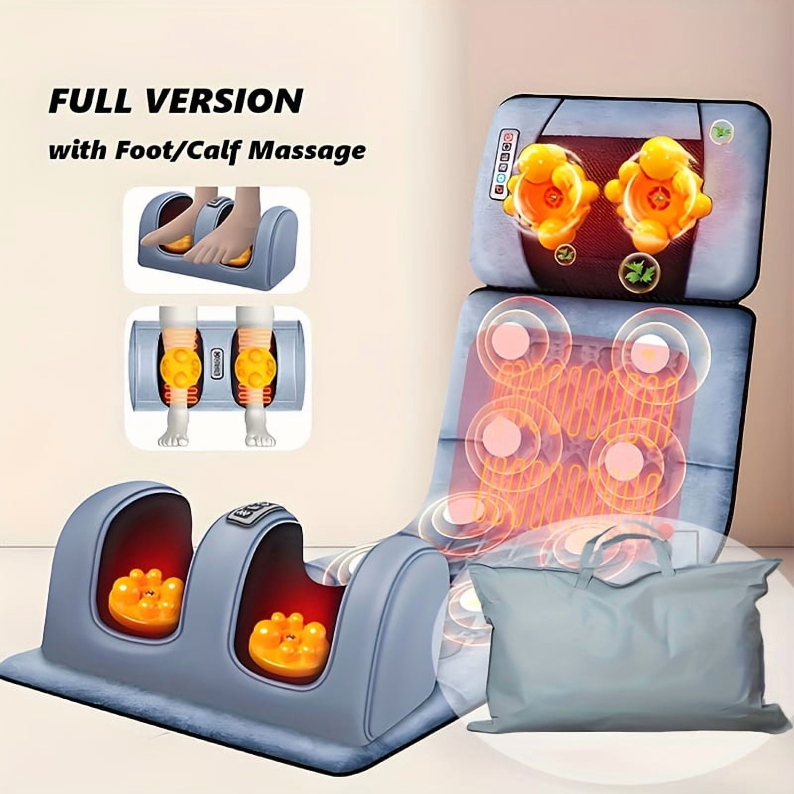 Full Body Massage Pad (Leather Fabric) - Removable Neck Pillow, Full ...