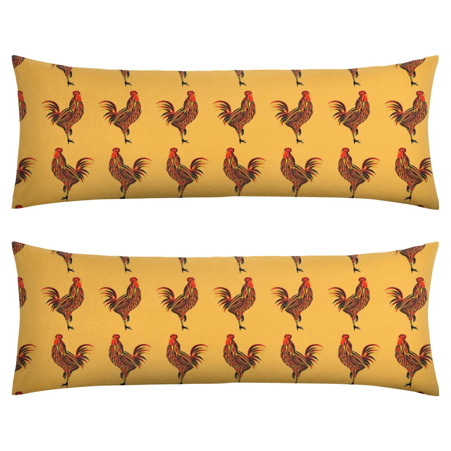 Full Body Pillow Protector - Machine Washable Cover with Rooster Print ...
