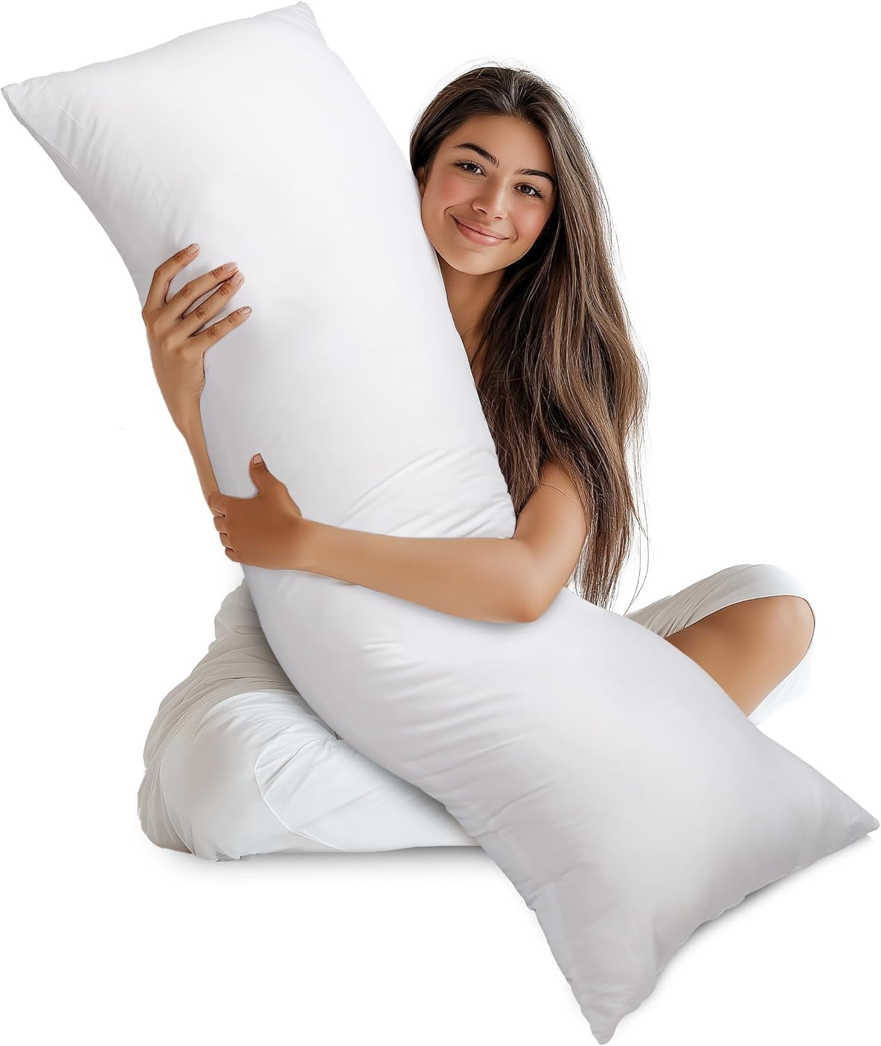 Full Body Pillow for Adults (White, 20 x 54 Inch), Long Pillow Insert ...
