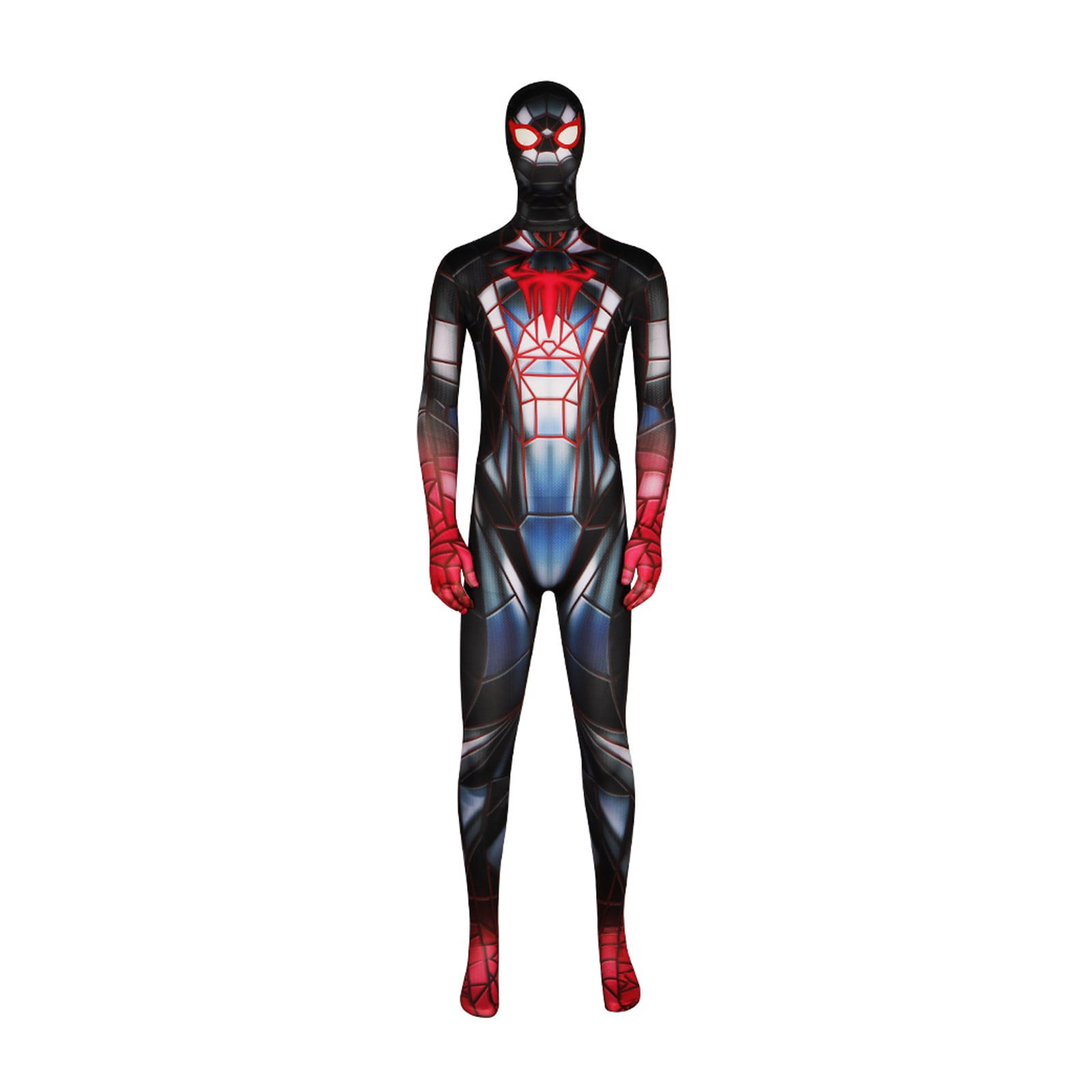 Full Body Red and Black Hero Costume Suit for Adults – Stretchy Zipper ...